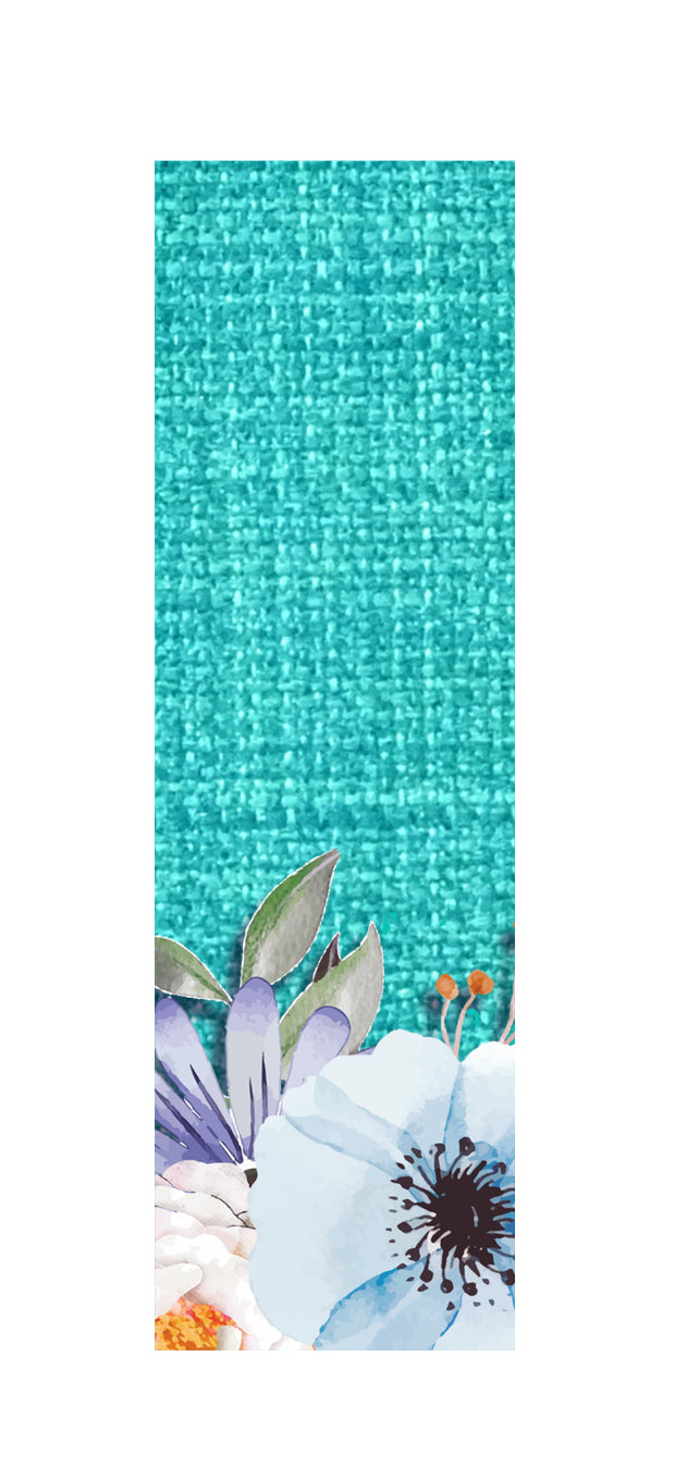 TEAL BURLAP FLORAL – MidnightSerenity